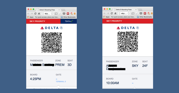 Delta E Boarding Pass Security Flaw
