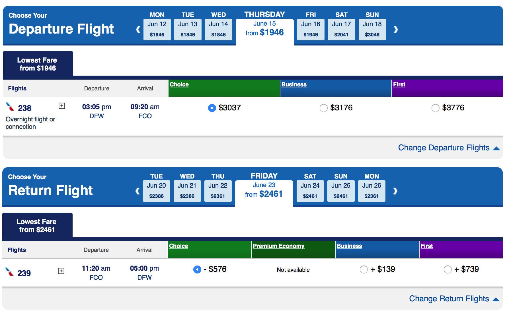 American DFW to Rome and Amsterdam Flights Now Bookable
