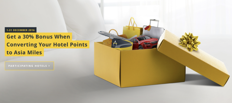 30% Bonus When You Transfer SPG Points to Asia Miles