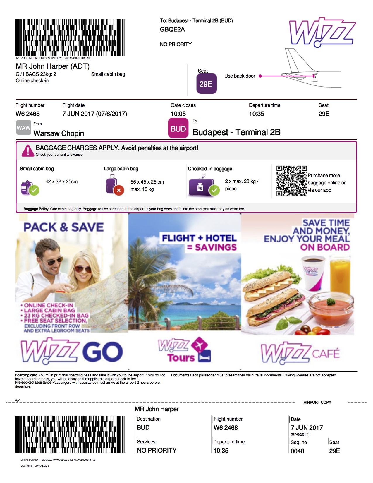 Wizz Air Boarding Card Point Me To The Plane