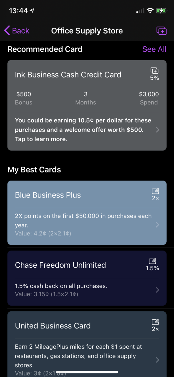 Which credit card is best to use for any particular transaction or store