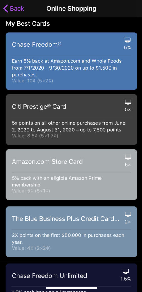 Which credit card is best to use for any particular transaction or store
